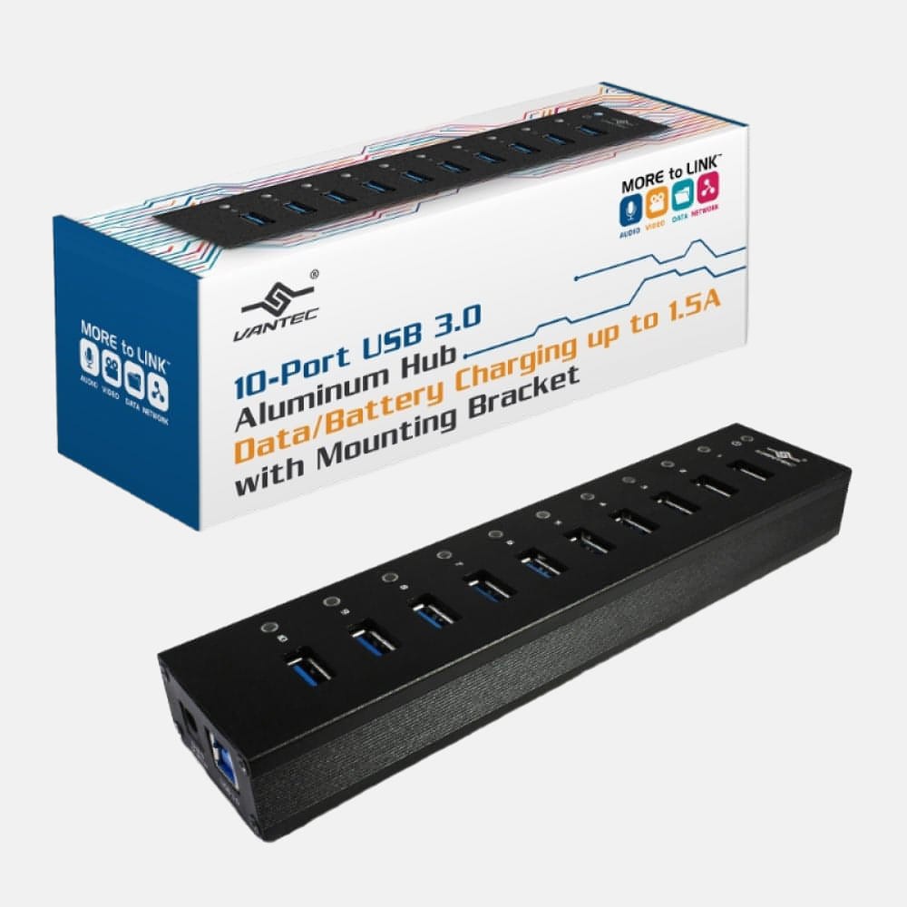 Vantec Mountable 10-Port USB 3.0 Hub | Chassis Mounting Kit Included ...